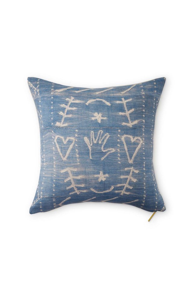St. Frank Heart in Hand Indigo Pillow | AnthroLiving
