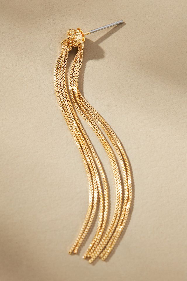 Knotted Chain Fringe Drop Earrings | Anthropologie UK