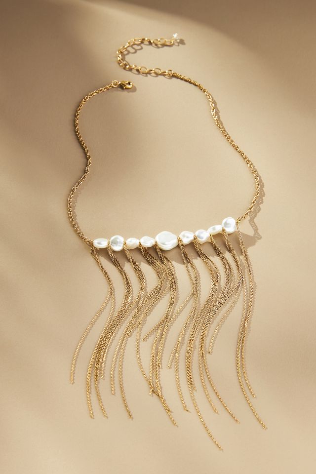 Pearl Fringe Necklace | Anthropologie