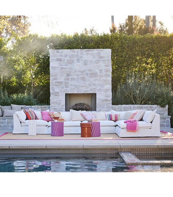 Tassa Outdoor Modular Armless Sectional | AnthroLiving