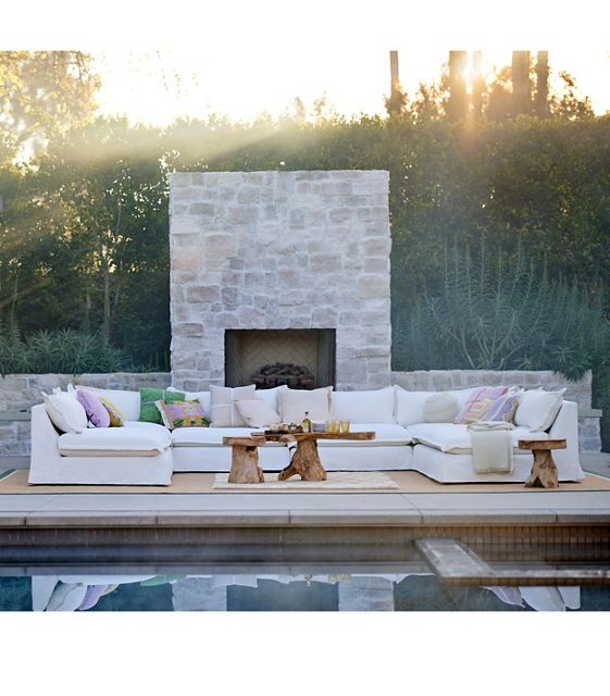 Tassa Outdoor Modular Armless Sectional | AnthroLiving