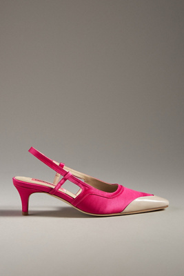 Custommade Anita Satin Slingback Heels | Anthropologie