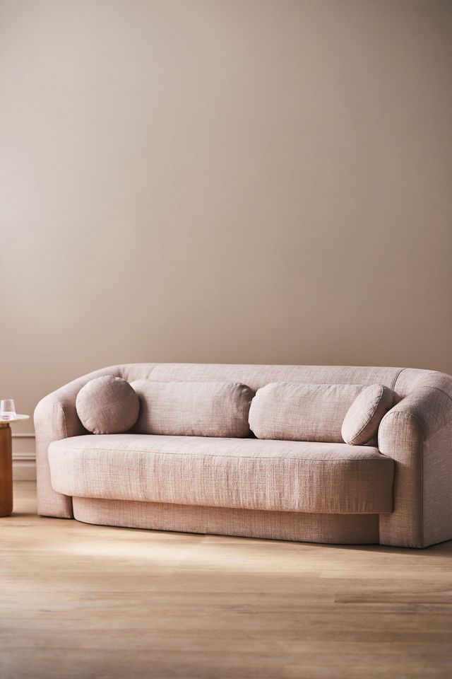 Pink velvet couch anthropologie store