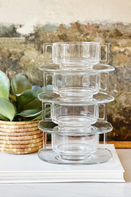 Old Flame Candle Co. Vintage Italian Glass Stacking Bowls + Plates Set ...