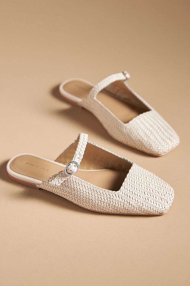 By Anthropologie Woven Mary Jane Slides | Anthropologie