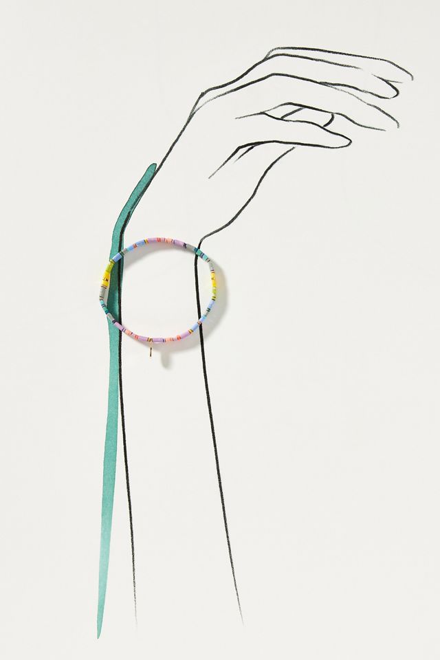 Colorful Beaded Chicklet Bracelet | Anthropologie