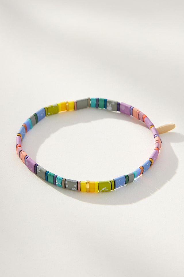 Colorful Beaded Chicklet Bracelet | Anthropologie