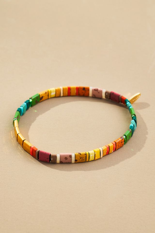 Colorful Beaded Chicklet Bracelet | Anthropologie