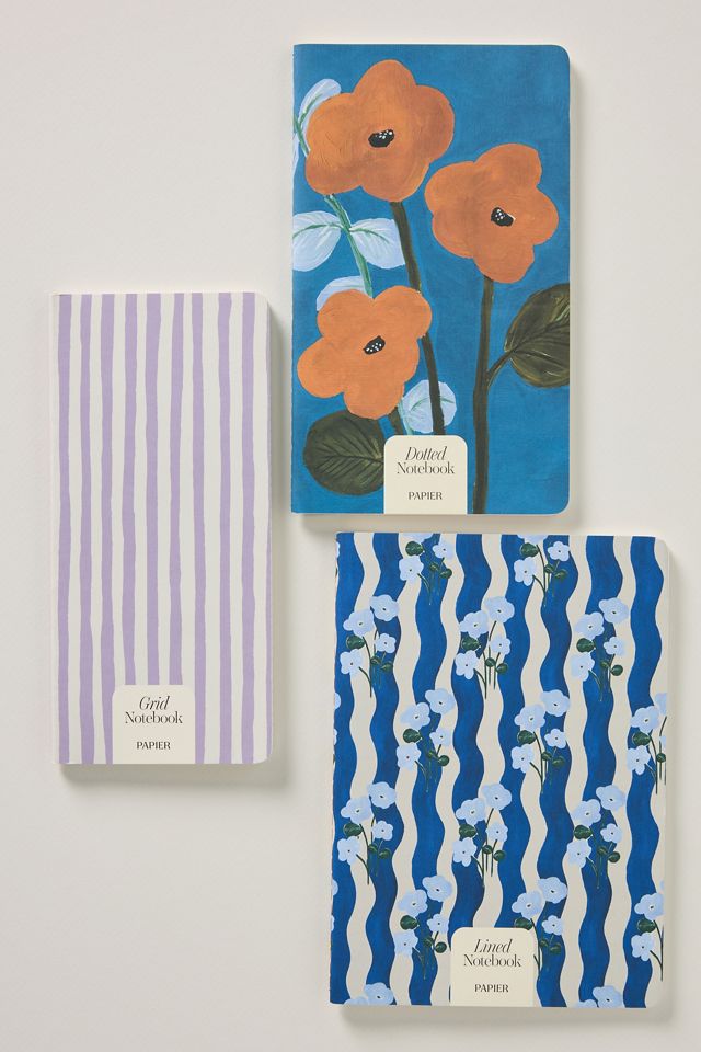 Papier Flower Notebooks, Set of 3 | AnthroLiving