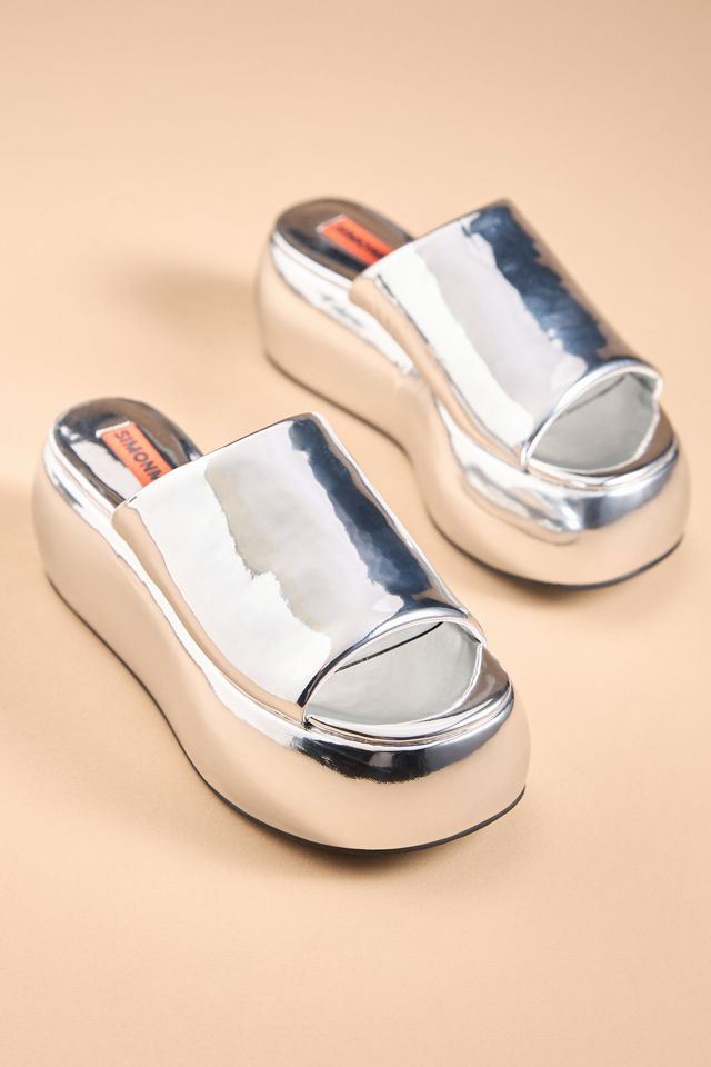 Simon Miller Cloudy Metallic Platform Slide Sandals | Anthropologie