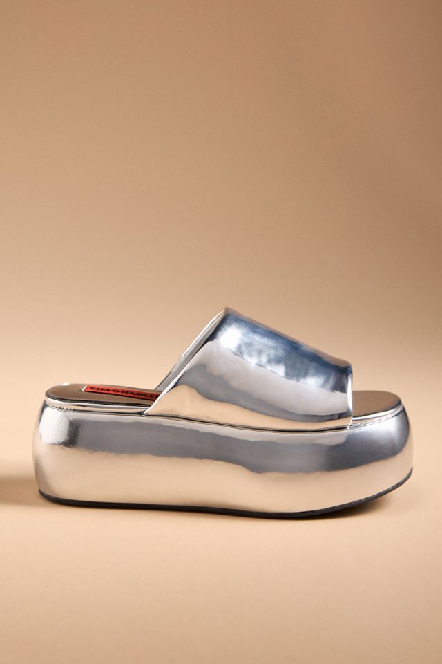 Simon Miller Cloudy Metallic Platform Slide Sandals | Anthropologie