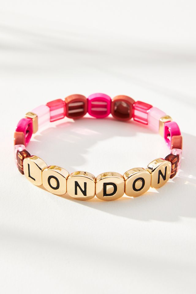 Beaded Worded Chicklet Bracelet | Anthropologie UK