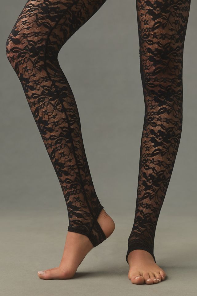 By Anthropologie Lace Stirrup Tights | Anthropologie