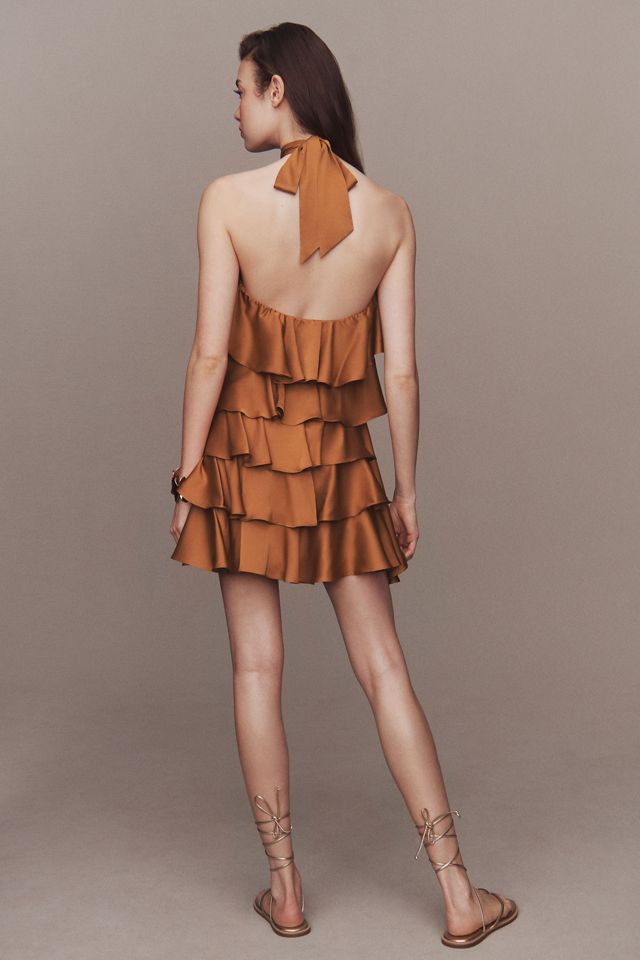 BHLDN Maria Rosette Ruffle Mini Dress | Anthropologie