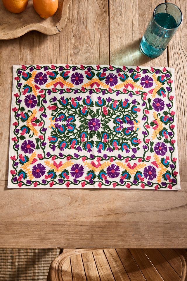 Colorful Crewel Placemat | AnthroLiving