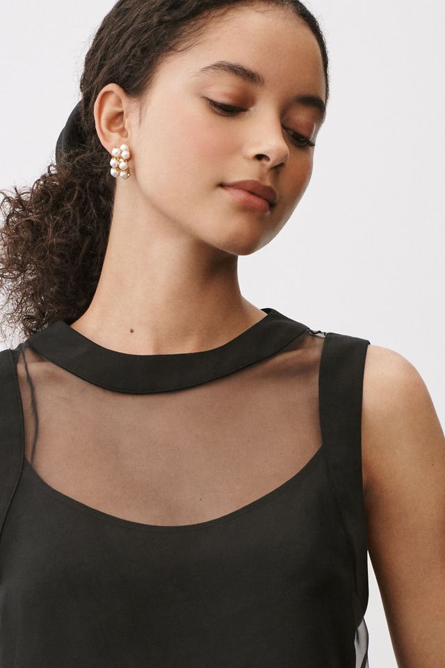 Bhldn Kendall Sleeveless High Neck Organza Mini Dress Anthropologie
