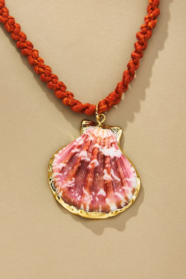 Raw Red Shell Pendant Necklace | Anthropologie