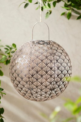 Perforated Fans Metal Solar Lantern | Terrain