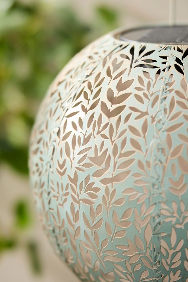 Perforated Botanicals Metal Solar Lantern | Terrain