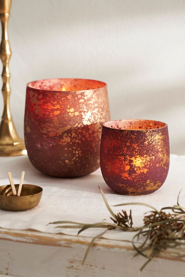 Distressed Copper Votive Holder | AnthroLiving