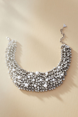 Pearl & Rhinestone Collar Necklace | Anthropologie