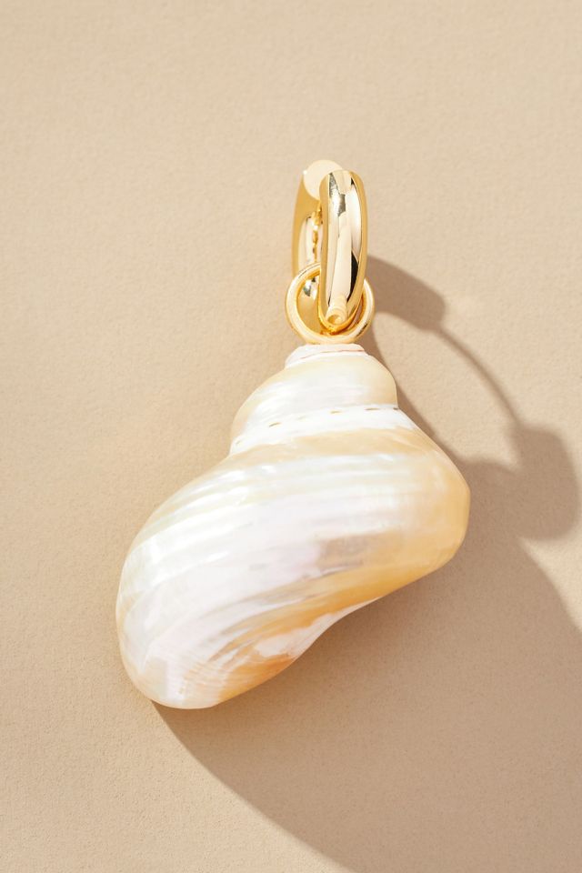 Conch Shell Huggie Earrings | Anthropologie