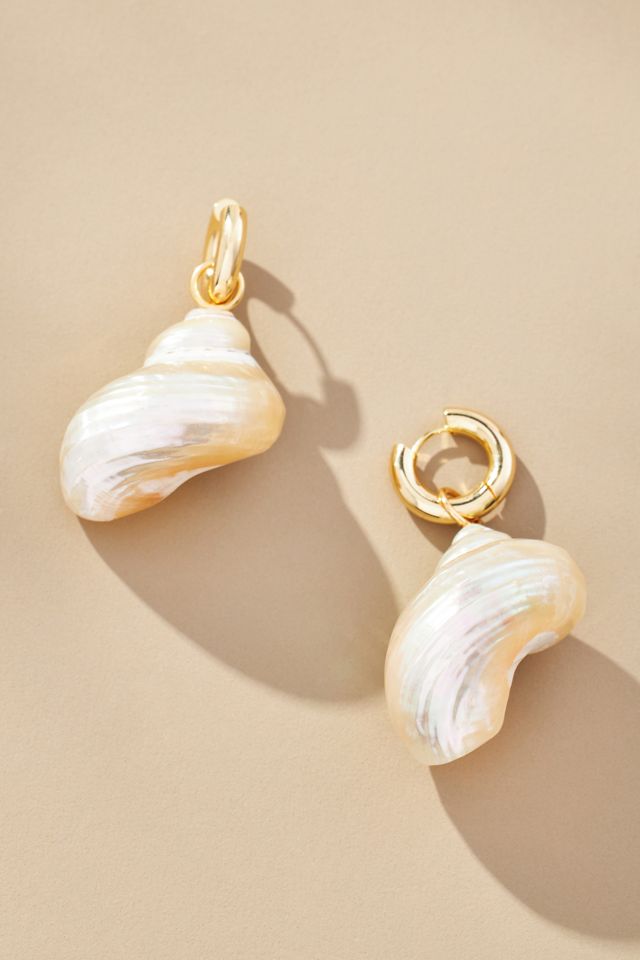 Conch Shell Huggie Earrings | Anthropologie