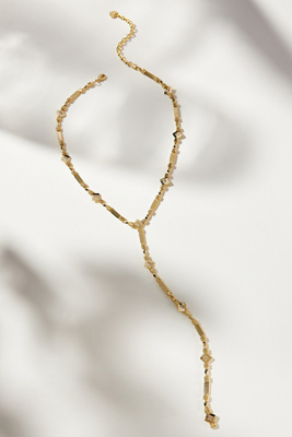 Drippy Crystal Y-Neck Necklace | Anthropologie