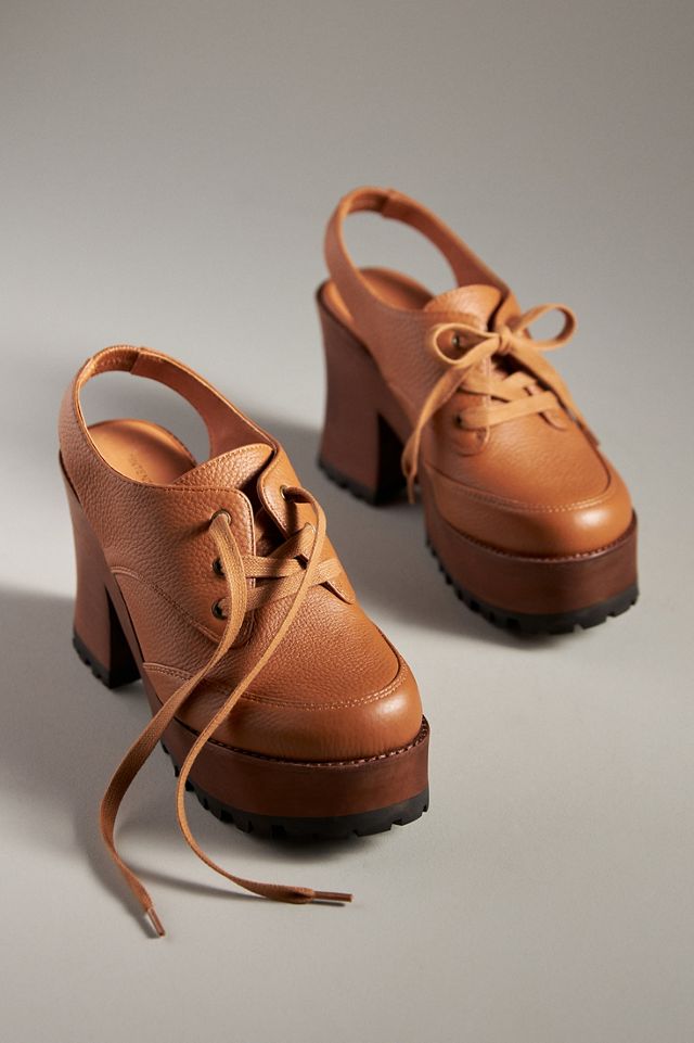 Intentionally Blank Wooden Heeled Clogs | Anthropologie