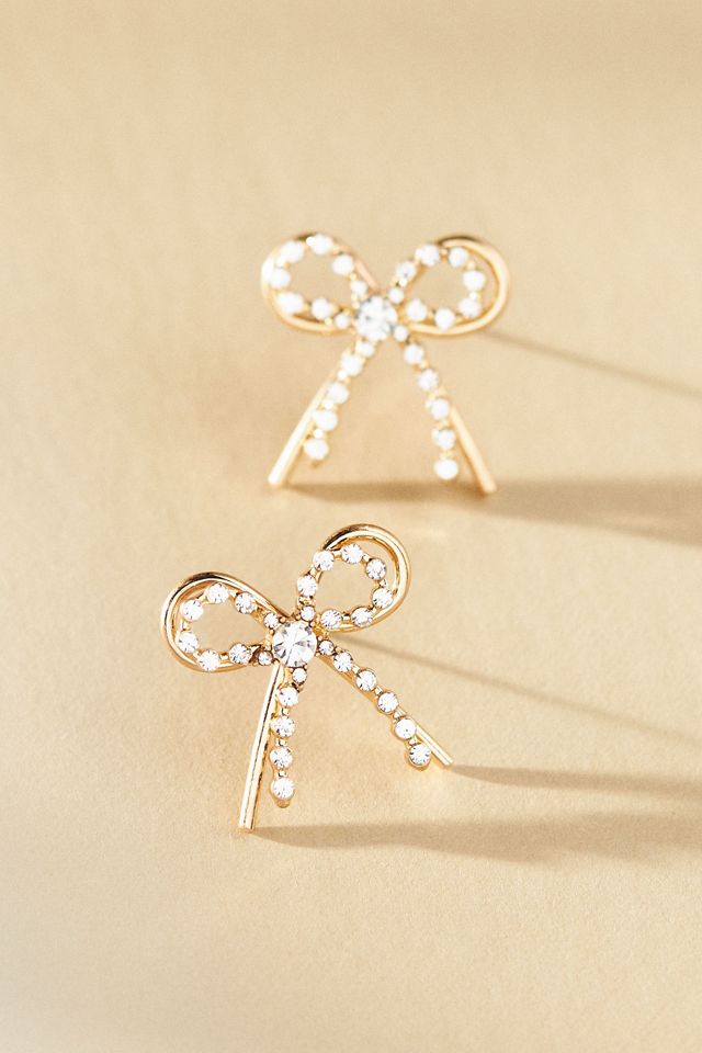 Rhinestone Bow Post Earrings | Anthropologie