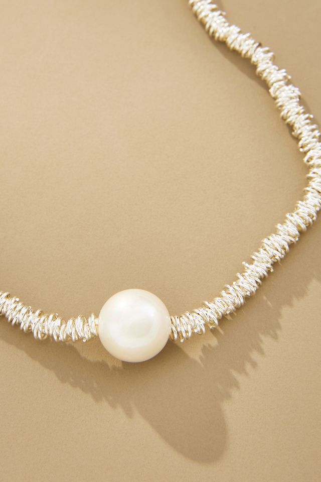 Beaded Pearl Collar Necklace | Anthropologie