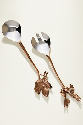 Foliage Bronze Serving Set | Anthropologie UK