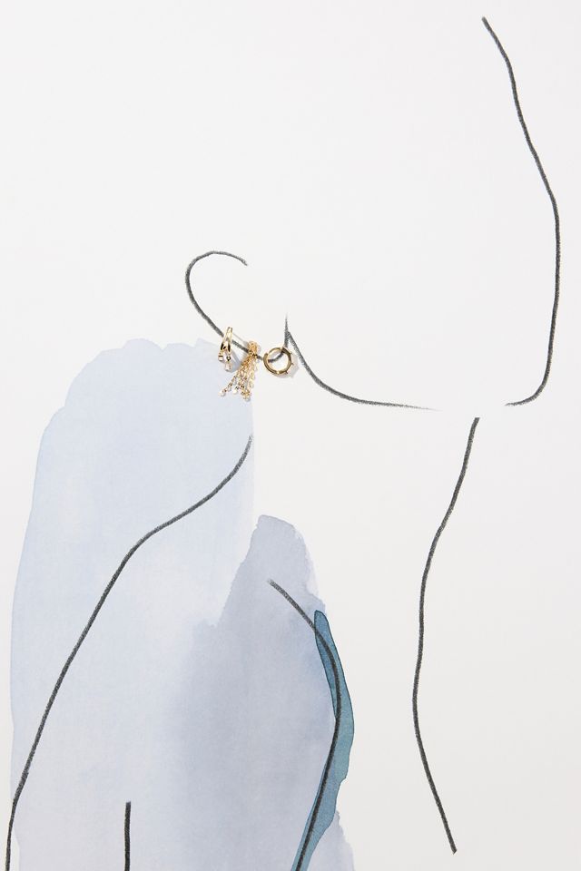 Drippy Chain Huggie Earrings, Set of 3 | Anthropologie