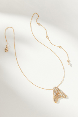 Glitzy Bubble Letter Monogram Necklace | Anthropologie