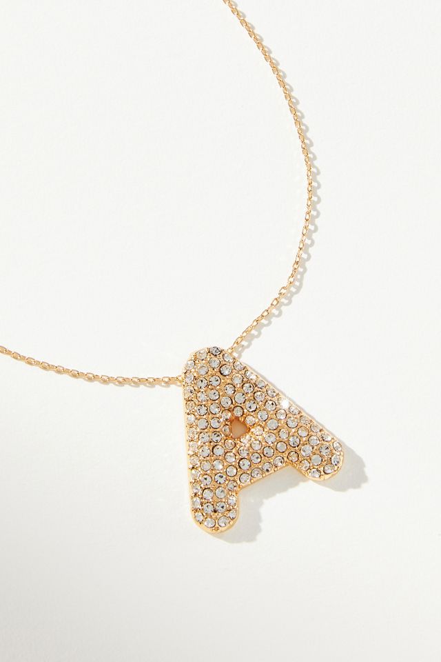 Glitzy Bubble Letter Monogram Necklace | Anthropologie