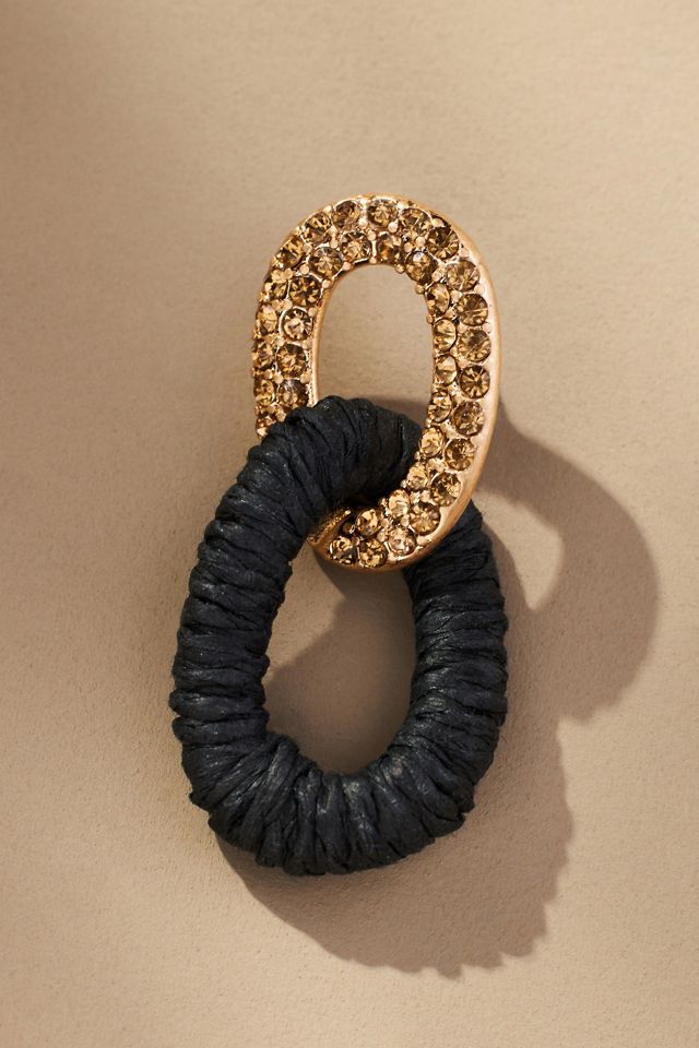 Threaded Pavé Link Drop Earrings | Anthropologie