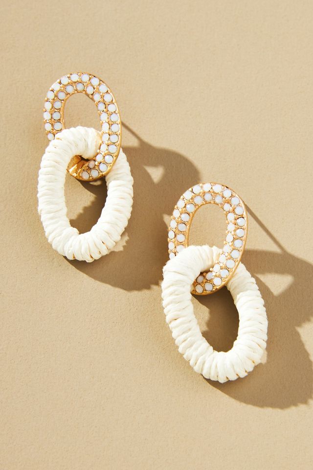 Threaded Pavé Link Drop Earrings | Anthropologie