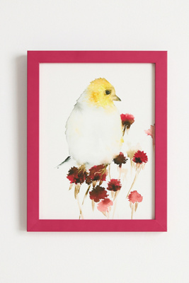 Yellow Bird and Flowers Wall Art | Anthropologie