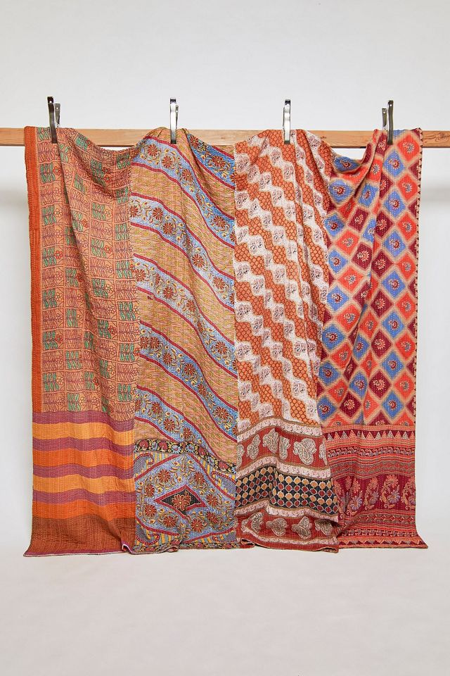 Anchal King Vintage Kantha Quilt No. K230707 | AnthroLiving