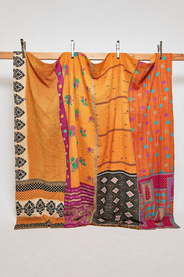 Anchal King Vintage Kantha Quilt No. K230708 | Anthropologie