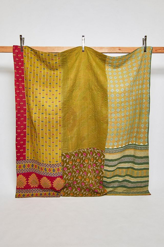 Anchal Queen Vintage Kantha Quilt No. Q230812 | Anthropologie