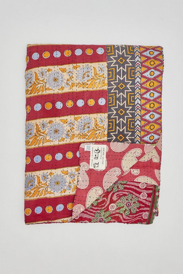 Anchal Twin Vintage Kantha Quilt No. T230707 | AnthroHome