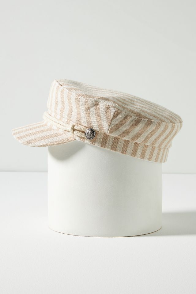 By Anthropologie Oxford Stripe Newsboy Cap | Anthropologie