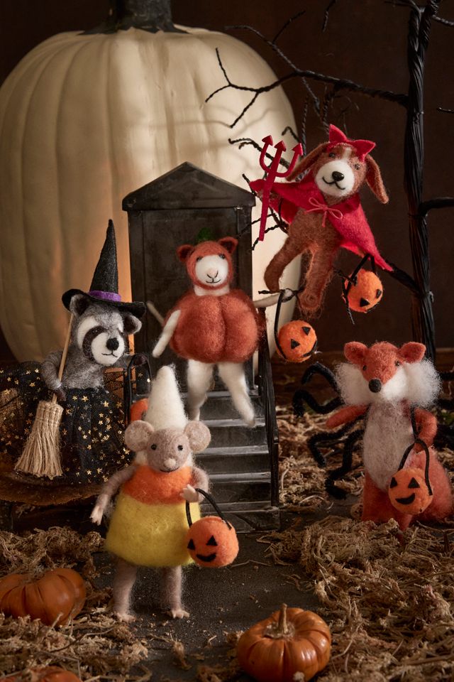 Pumpkin Cat Felt Critter | AnthroHome