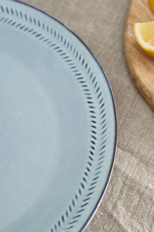 Dashed Rim Stoneware Dinner Plate | AnthroLiving