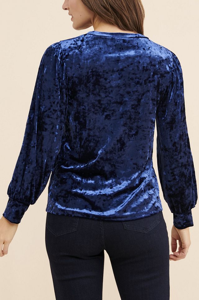 ModCloth Bishop Sleeve Crushed Velvet Top | Anthropologie