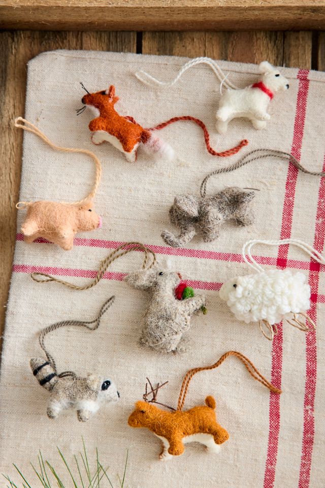 Mini Felt Critter Ornaments, Set of 8 | Anthropologie