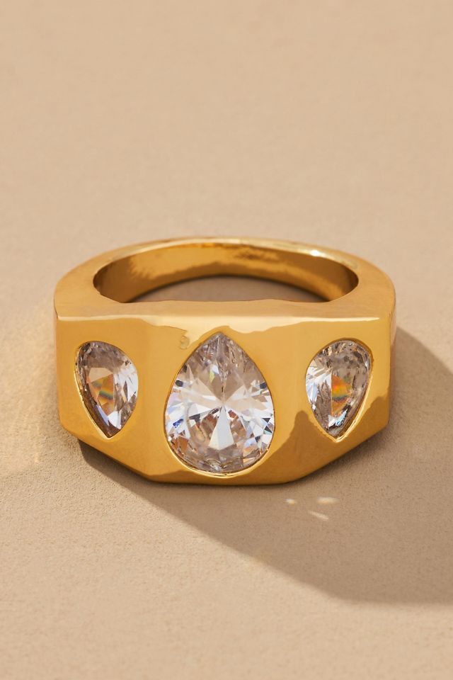 Pear-Inset Stone Ring | Anthropologie