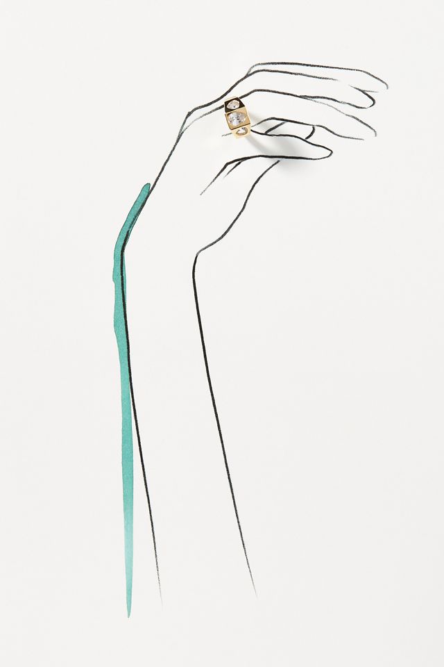 Pear-Inset Stone Ring | Anthropologie