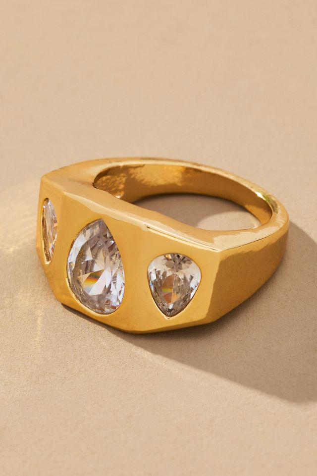 Pear-Inset Stone Ring | Anthropologie